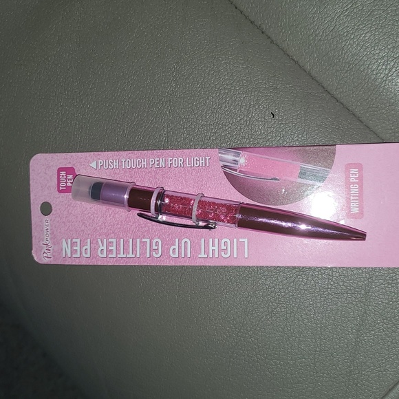 Office | New Pink Glitter Light Up Pen | Poshmark